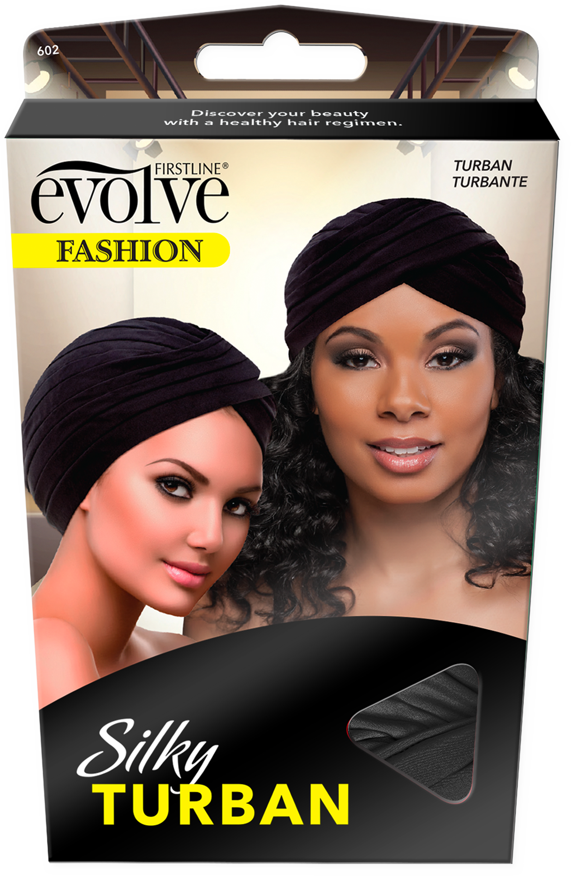 Evolve® Silky Fashion Turban, Black 602 – Firstline Brands