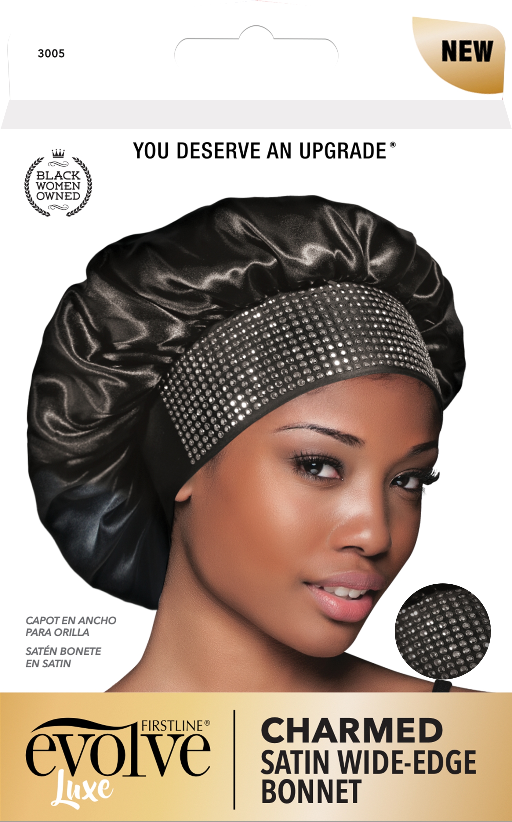 Charmed Satin Wide-Edge Bonnet Silver 3005 – Firstline Brands