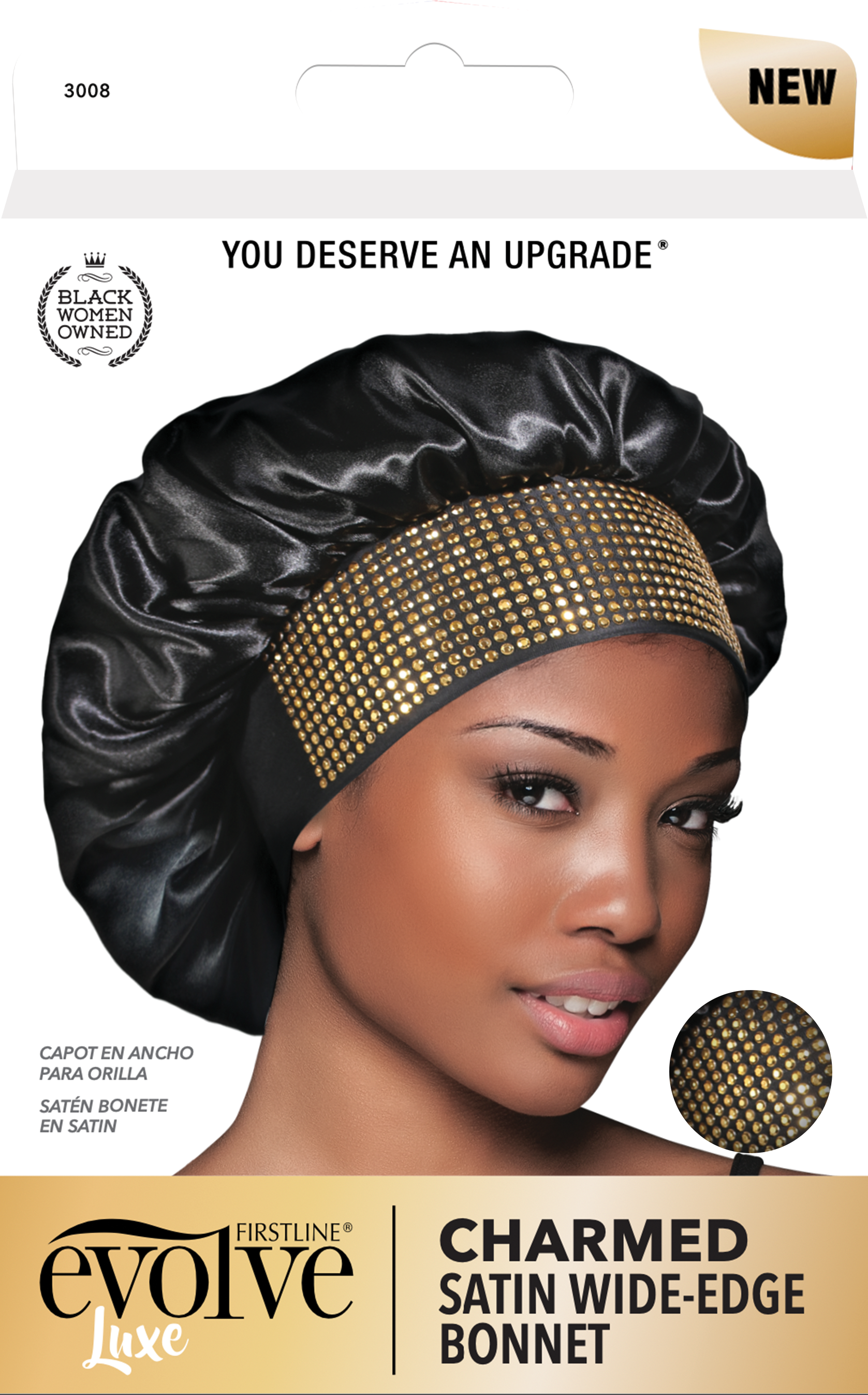 Evolve Charmed Satin Wide Edge Bonnet, Gold 3008 – Firstline Brands
