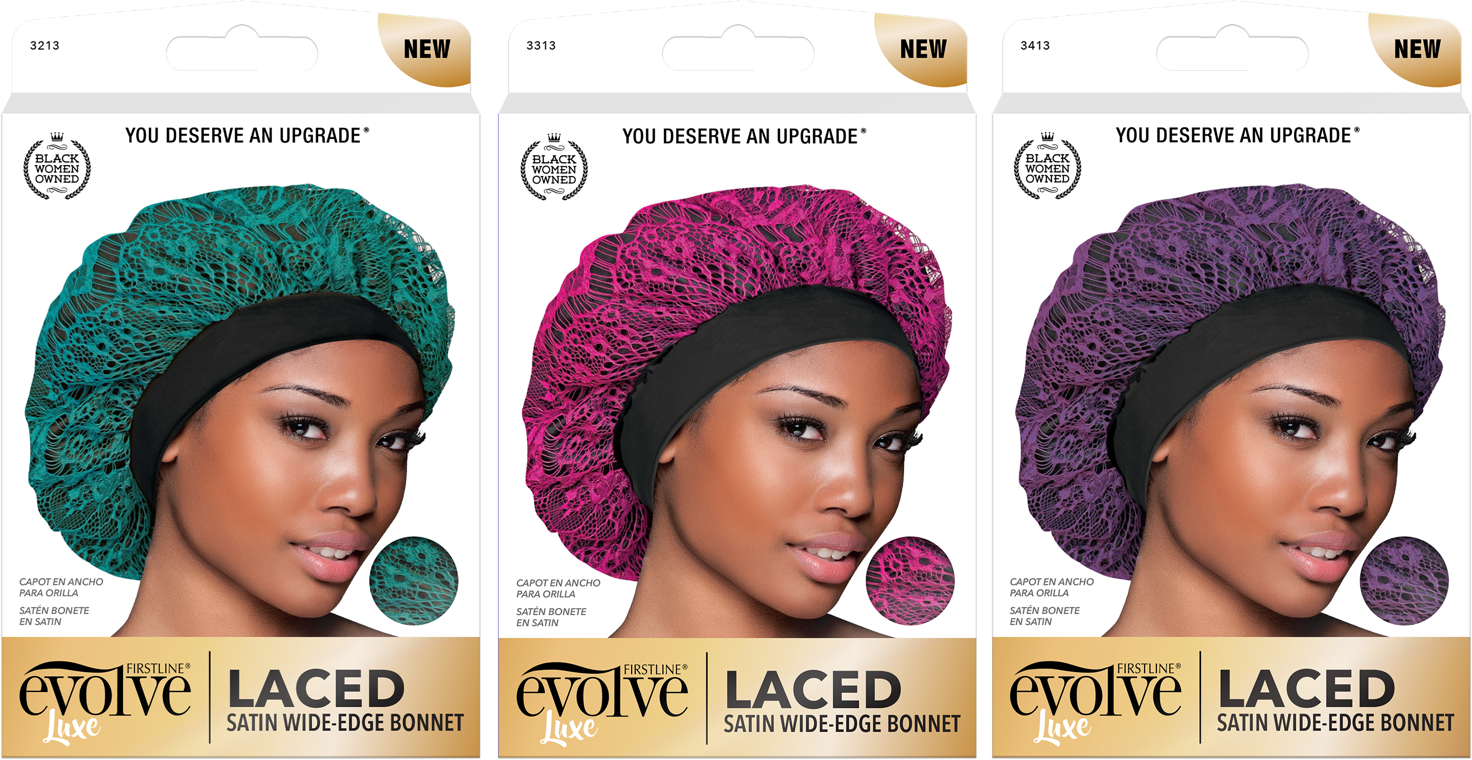 Evolve Laced Satin Wide Edge Bonnet, Assorted 3013 – Firstline Brands