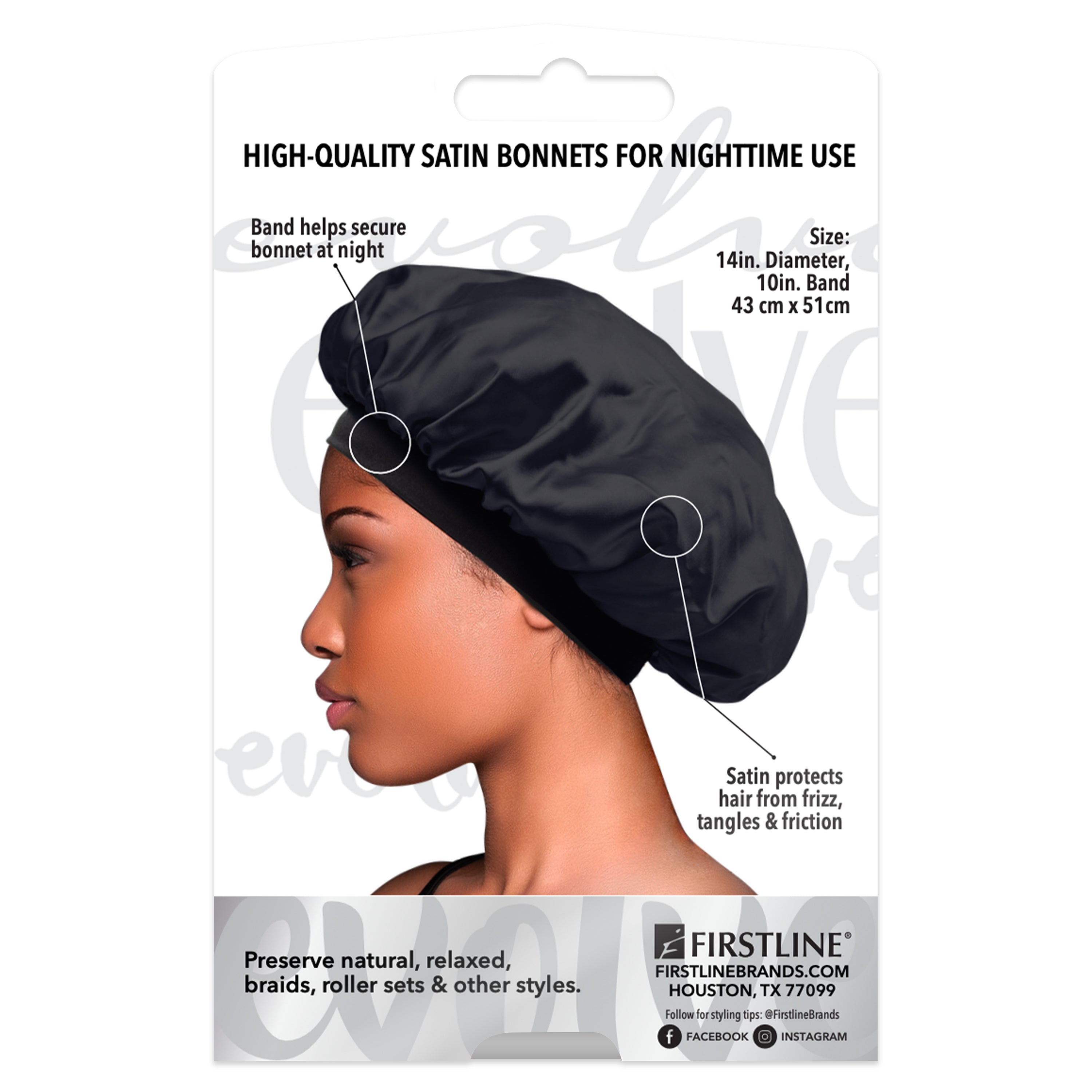 2-Pack Satin Bonnets Blue Leopard / Black 5994 – Firstline Brands